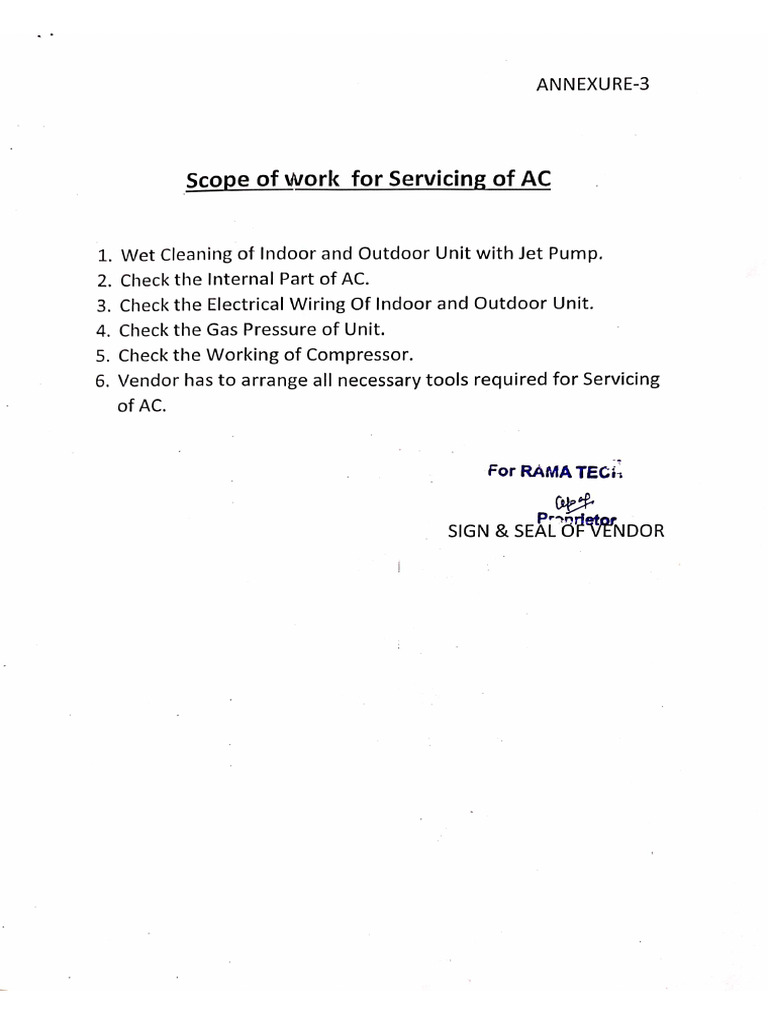 NeAL AC Servicing Quotation 2025-26 | PDF