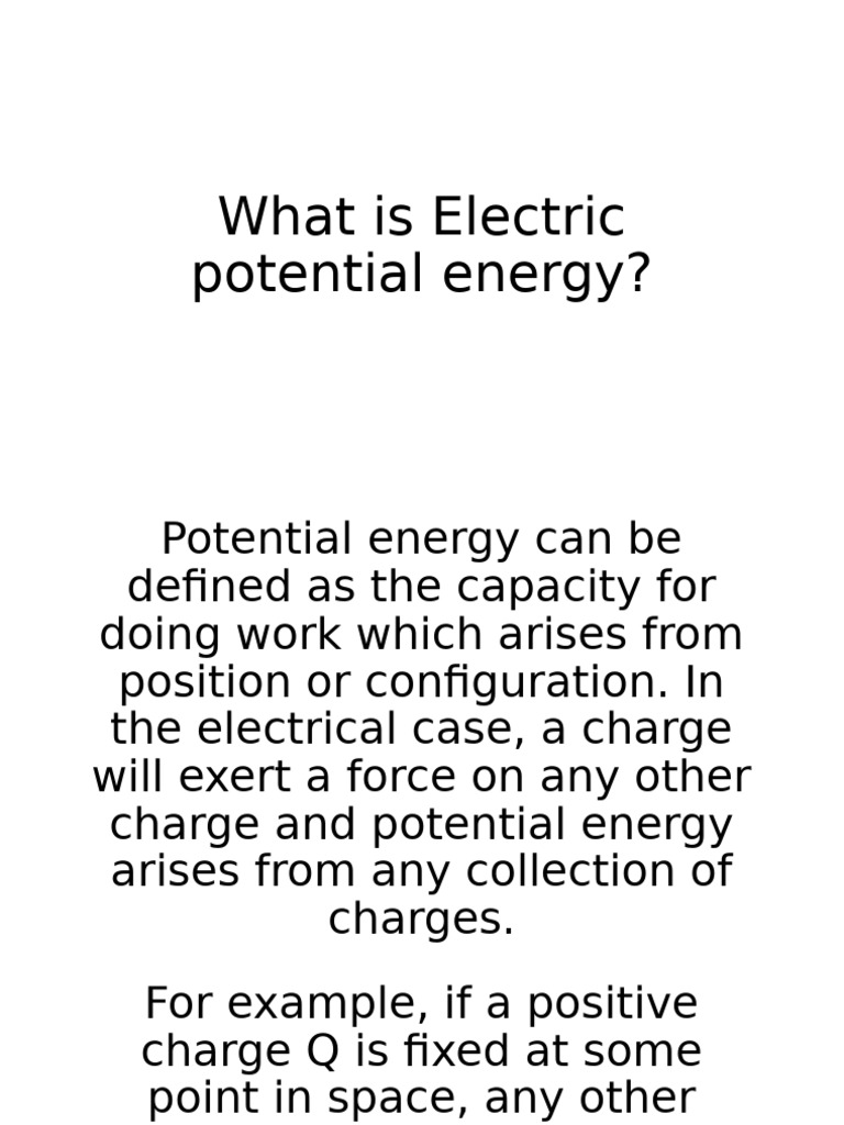 Understanding Electric Potential Energy | PDF | Potential Energy ...