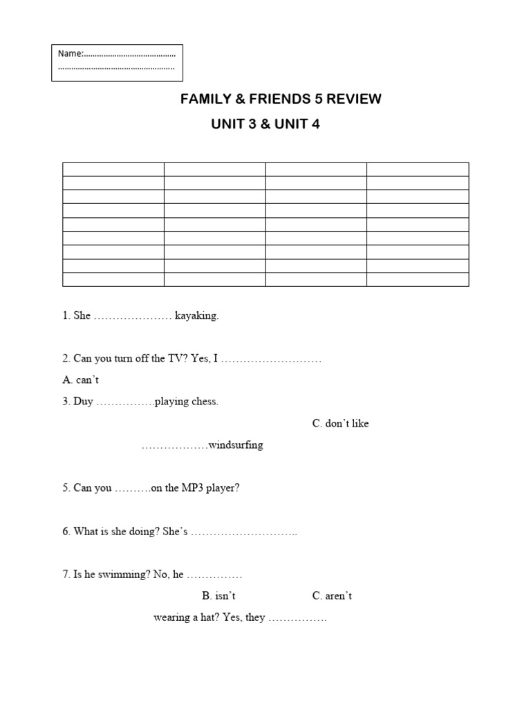 Đề Ôn Ff5 Hk1 u3-u4 | PDF | Vietnam