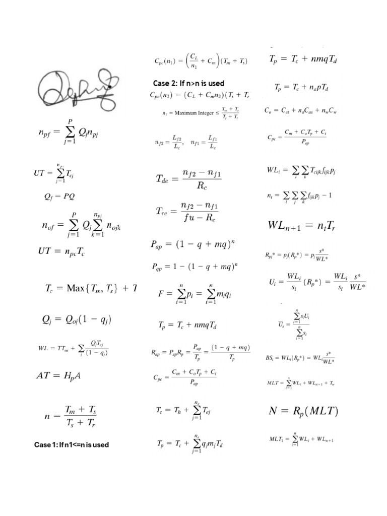final formula sheet SM | PDF