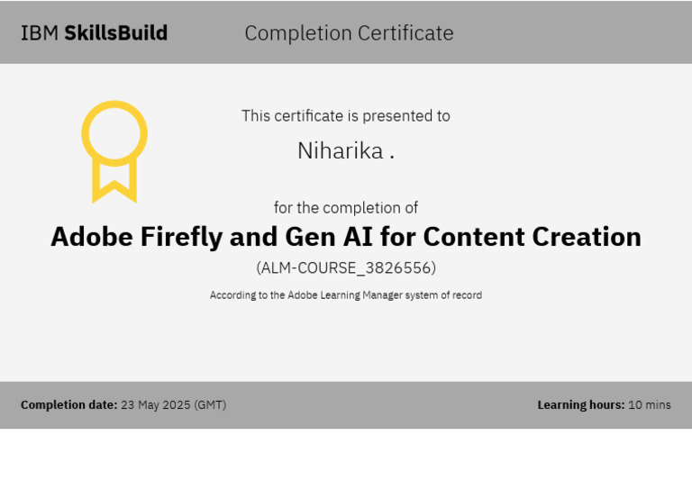 Work - Completion Certificate - SkillsBuild | PDF