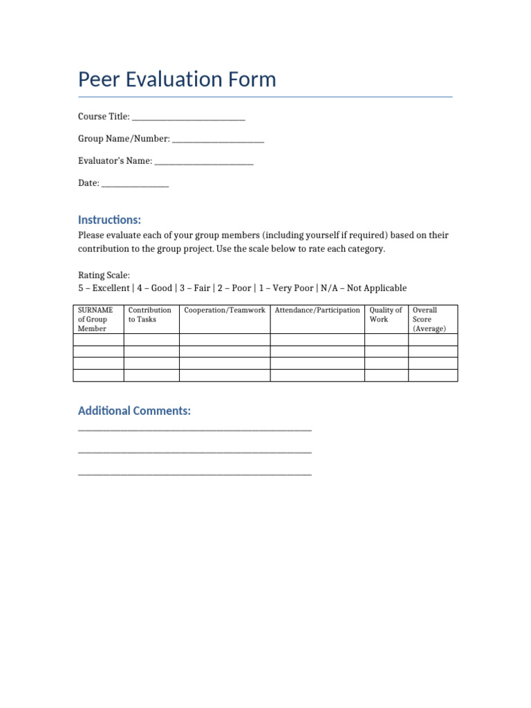 Peer Evaluation | PDF