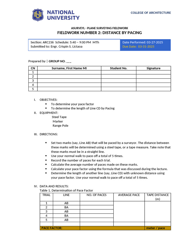 Plane Surveying: Distance by Pacing | PDF | Surveying