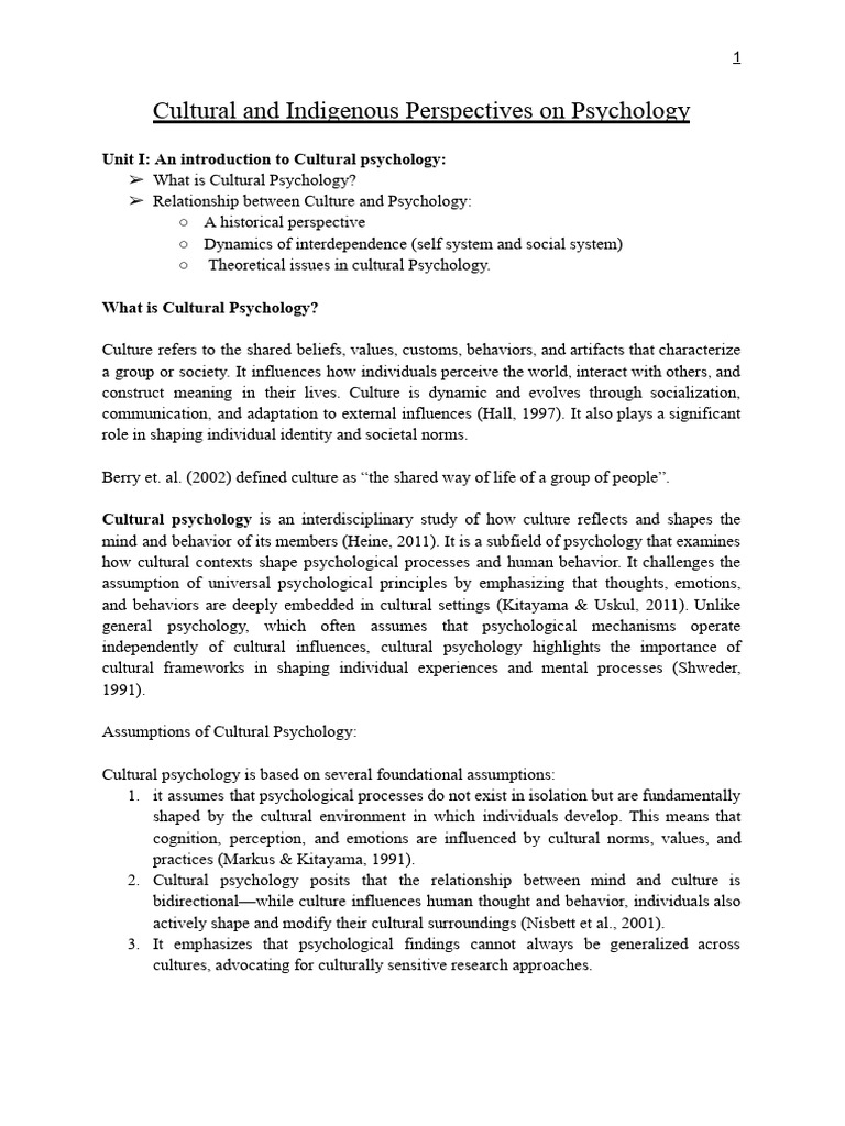 Cultural Psychology and Identity Insights | PDF | Identity (Social ...