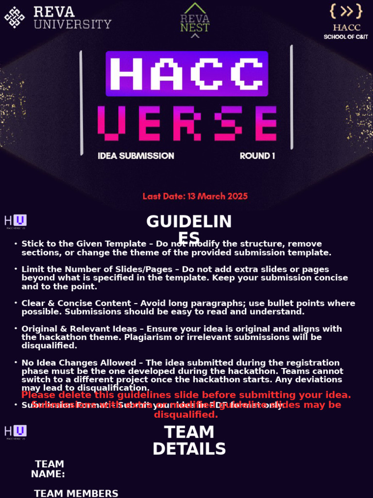 HaccVerse'25 IdeaSubmission Template-D6Ih OxK | PDF