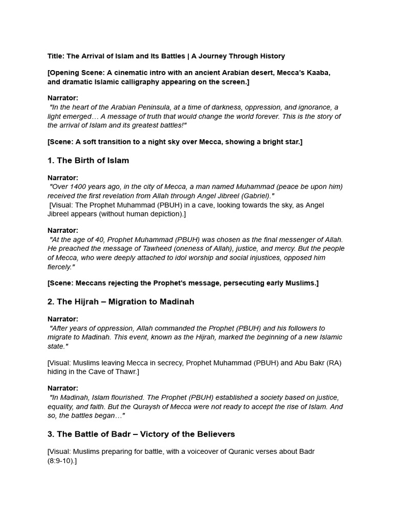 Title - The Arrival of Islam and Its Battles - A Journey Through ...