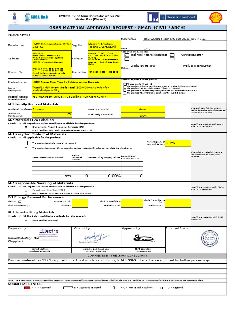 GSAS Material Approval Request - Type6 Raised Floor Tile | PDF | Forest ...