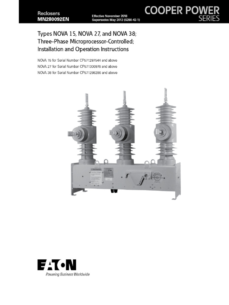 NOVA Recloser Installation & Operation Instructions | PDF