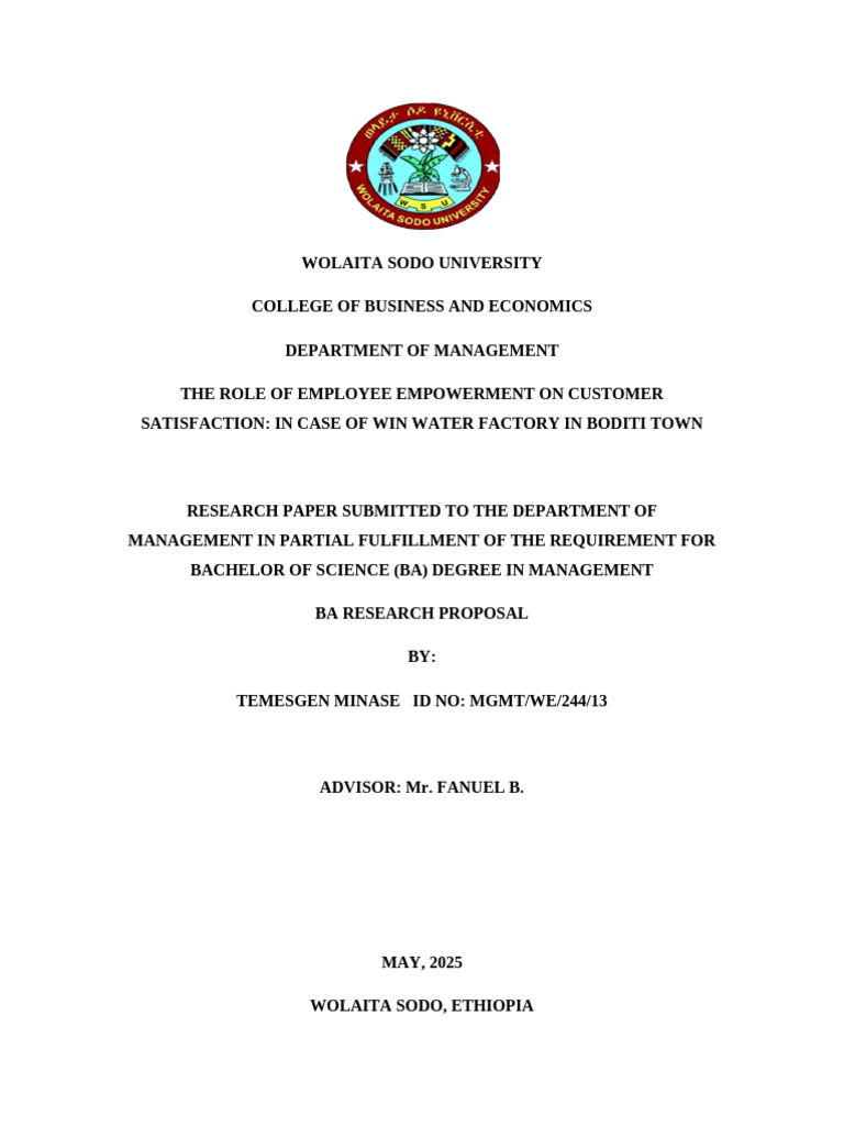 Temesgen Minase Research | PDF | Empowerment | Survey Methodology