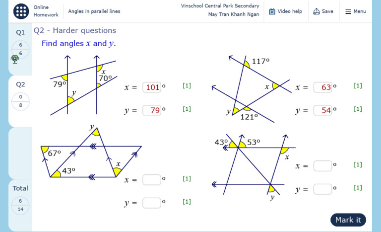MyiMaths Homework - Angles in parallel lines | PDF