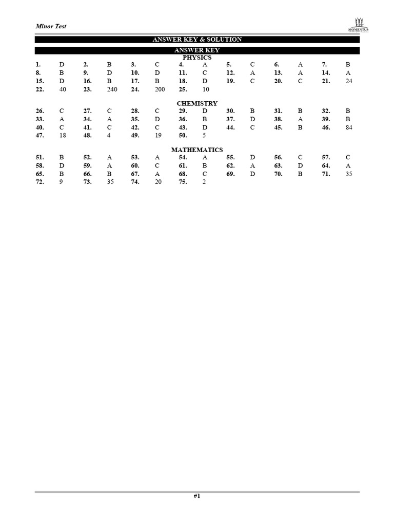 Momentum Learner Batch Paper - 2 (Solution) | PDF | Mole (Unit) | Inequality (Mathematics)