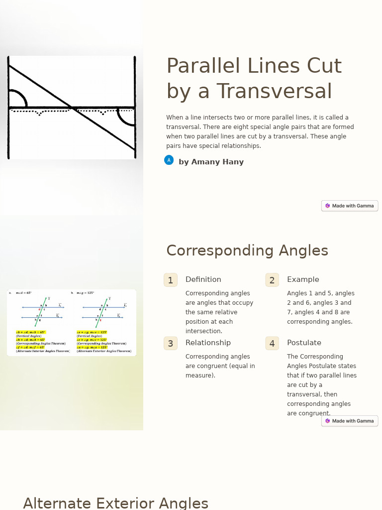 Parallel Lines Cut by a Transversal 2 | PDF | Elementary Geometry | Euclid