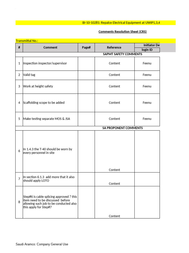 Crs Uwip Sheet Dm in Mv Lv Jsa 011 (003) | PDF