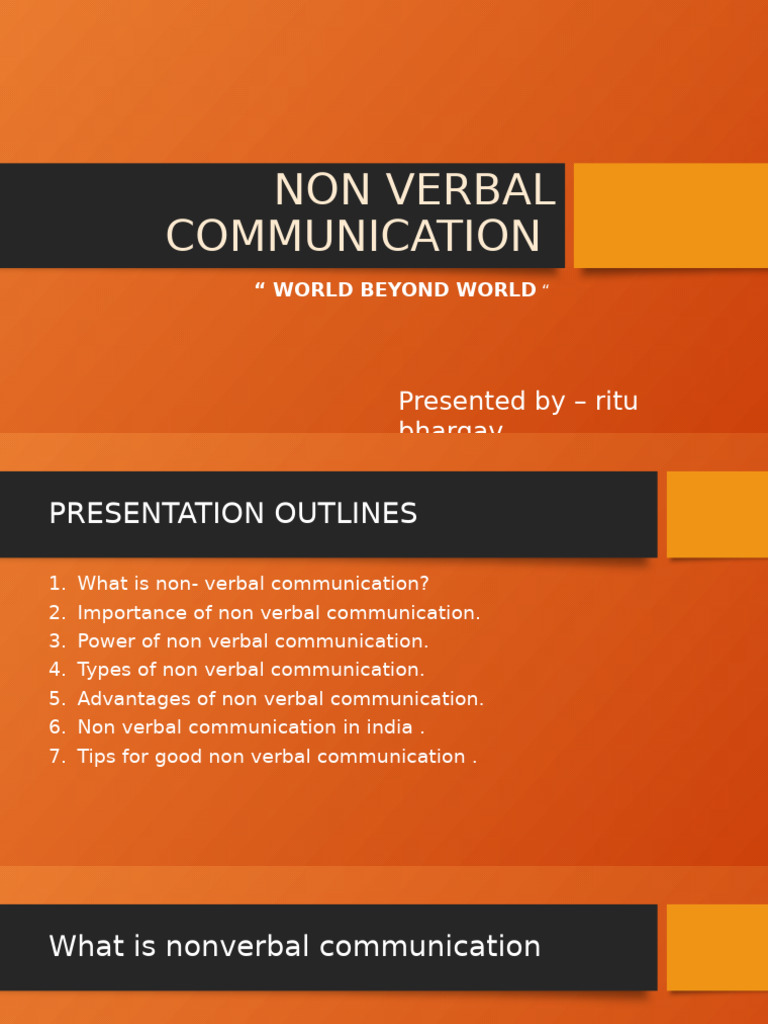 Non Verbal Communication Presentation of My College Project | PDF ...