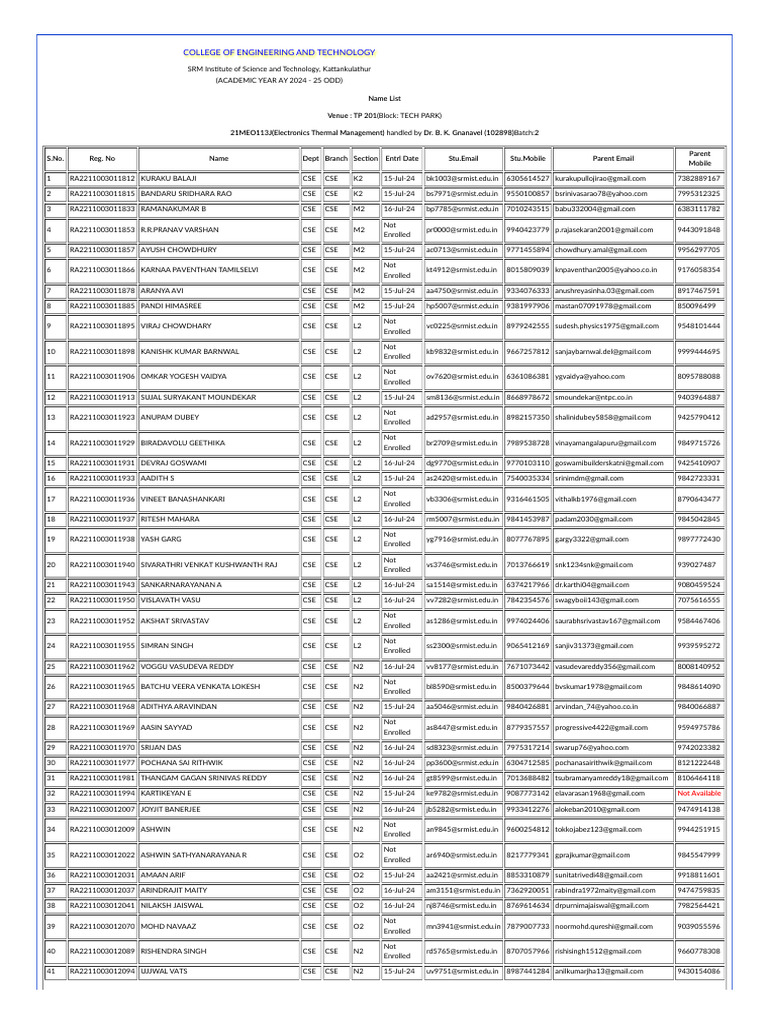 B2 - Zoho Creator - Student Name List 2021-22-23 | PDF