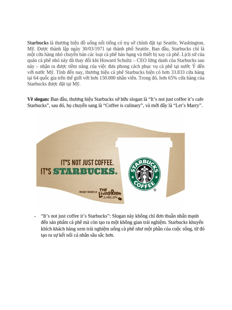 Starbucks Slogan | PDF