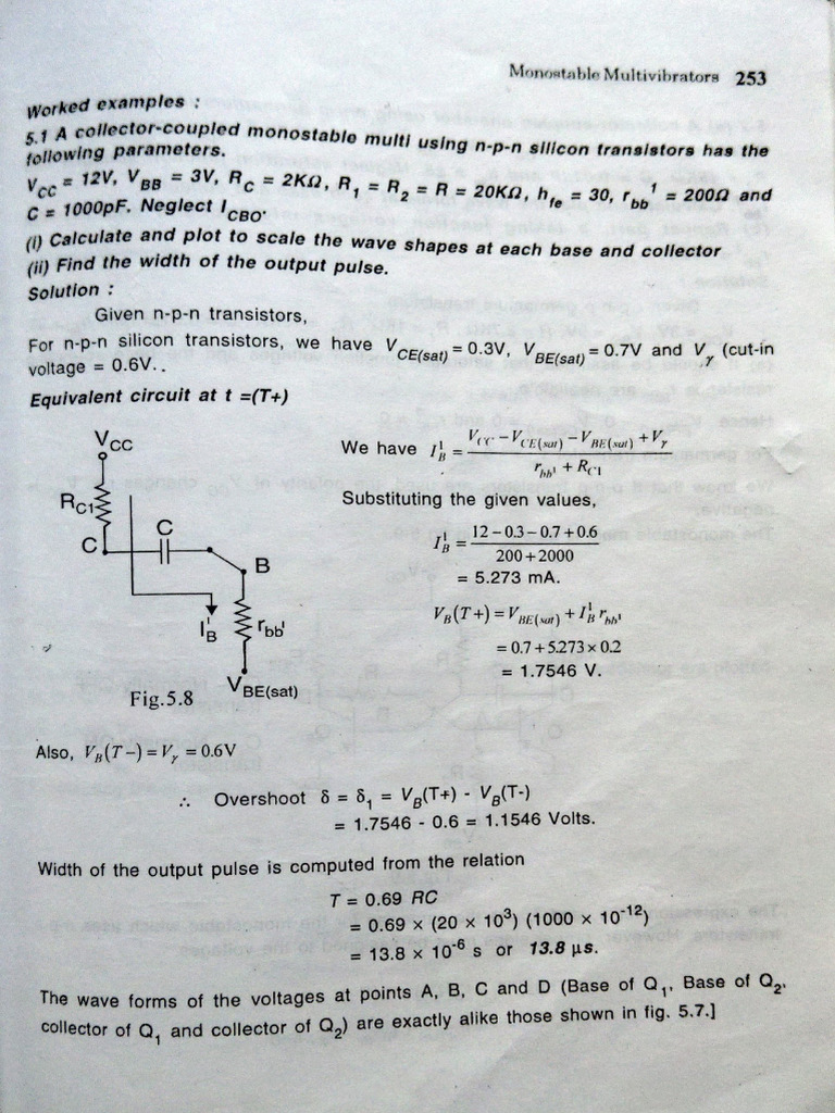 Monostable Multivibrator Problems | PDF | Electronic Circuits | Electrical Circuits