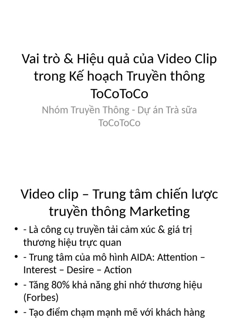 ToCoToCo Chiến Lược Video Clip | PDF
