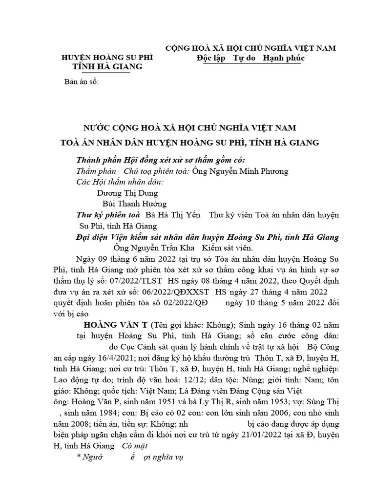 bản án số 07-2022-HSST ngày 09-06-2022 | PDF