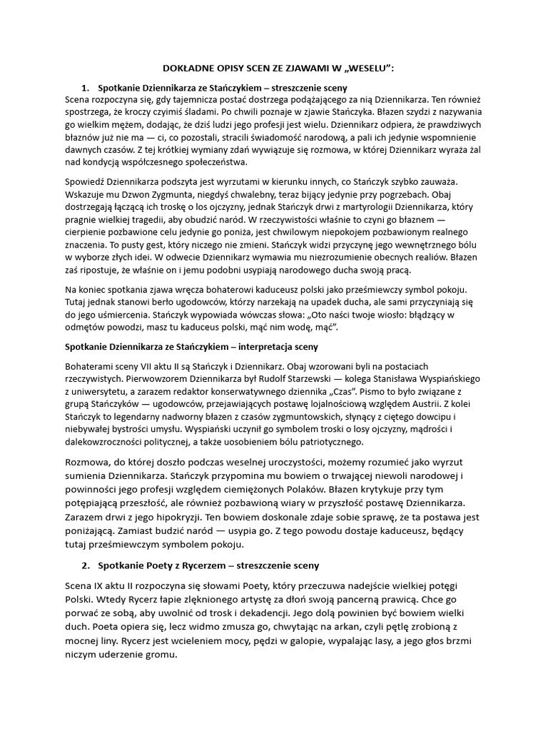 DOKŁADNE OPISY SCEN ZE ZJAWAMI W WEsseli | PDF