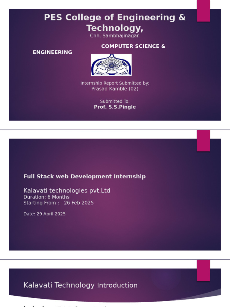 Internship - Report FUll Stack | PDF