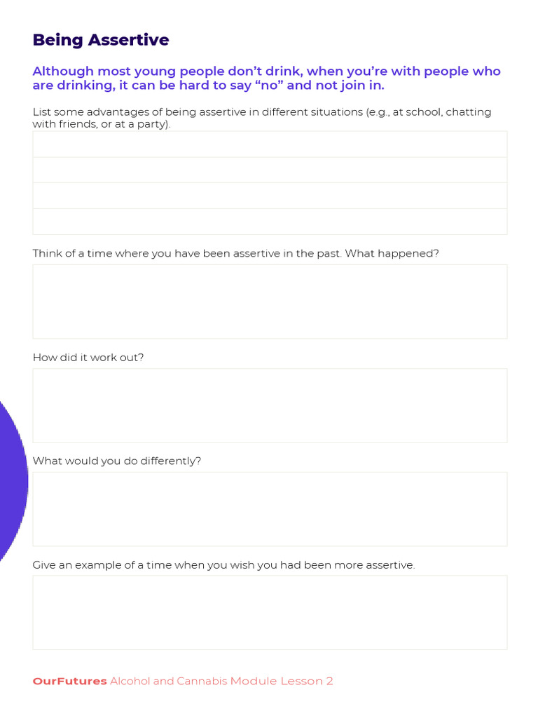 Worksheet - Being Assertive | PDF