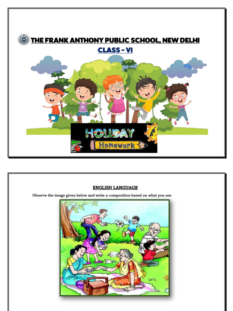 Class VI Holiday Homework Assignments | PDF | Geometry | Symmetry