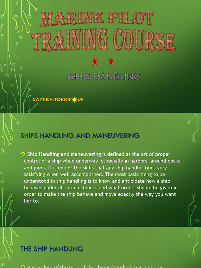 Ship Handling and Maneuvering Training | PDF | Rudder | Propeller
