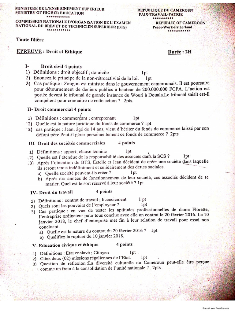 Épreuve Tronc Examen Blanc | PDF