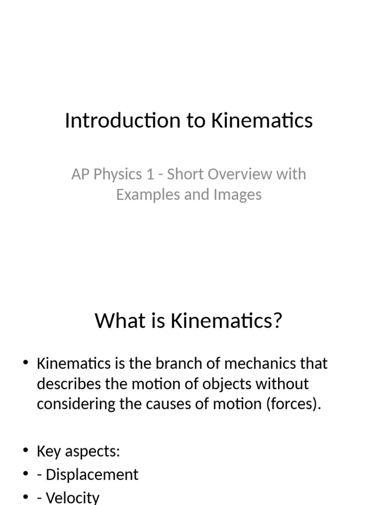 Kinematics Intro Enhanced Presentation | PDF