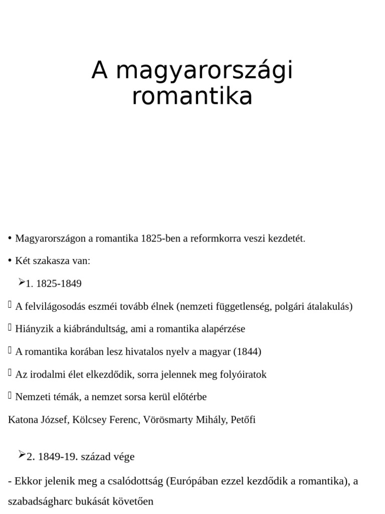 03 - A Magyarországi Romantika | PDF