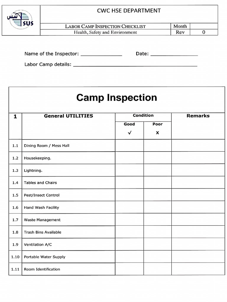 Camp Inspection | PDF