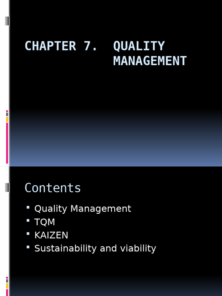Chapter 7. Qality Managemengt | PDF | Quality Management | Business