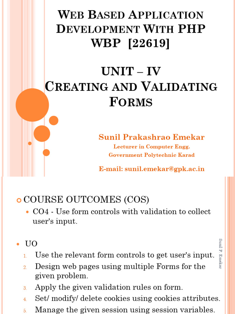 Unit 4 - Creating and Validating Forms | PDF | World Wide Web | Internet & Web