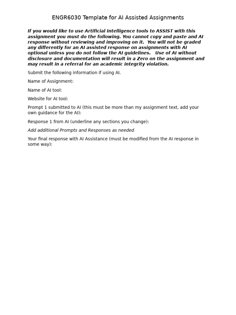 AI Assistance Template | PDF