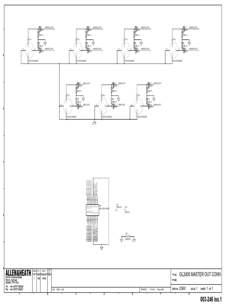 gl2400 003-246 Master Out Conn 1 | PDF