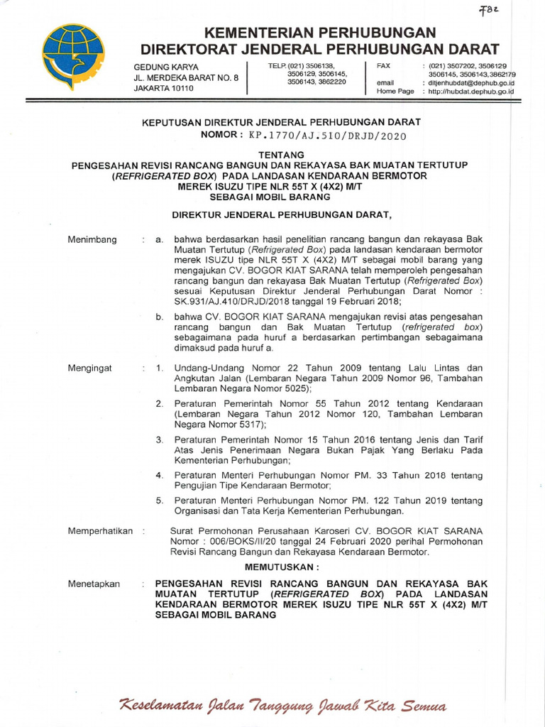 SK Revisi Rancang Bangun Roda 4 (NLR 55 TX) | PDF