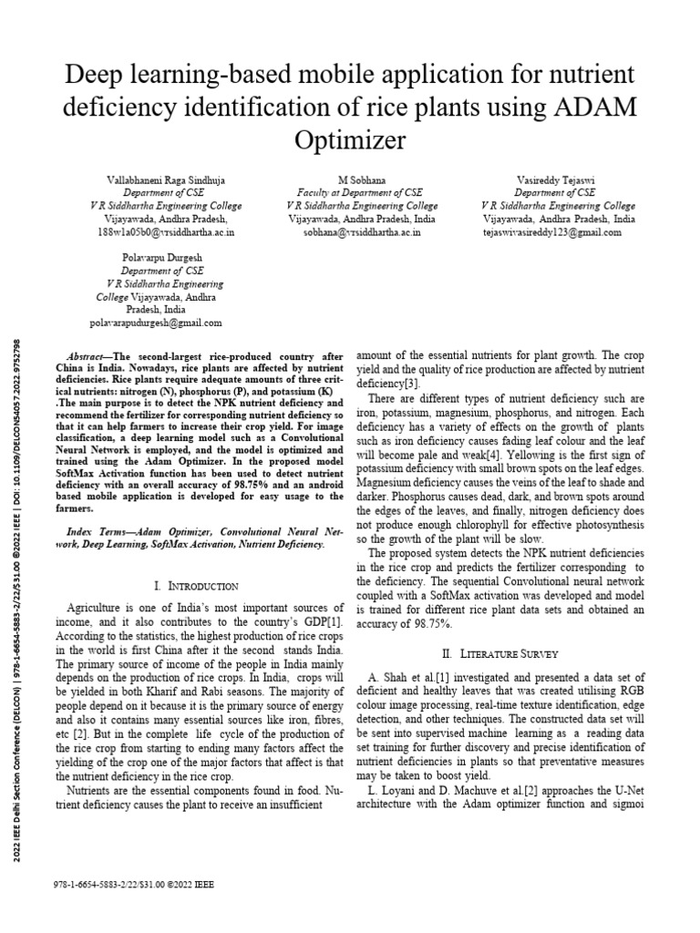 Deep Learning-Based Mobile Application For Nutrient Deficiency Identification of Rice Plants ...