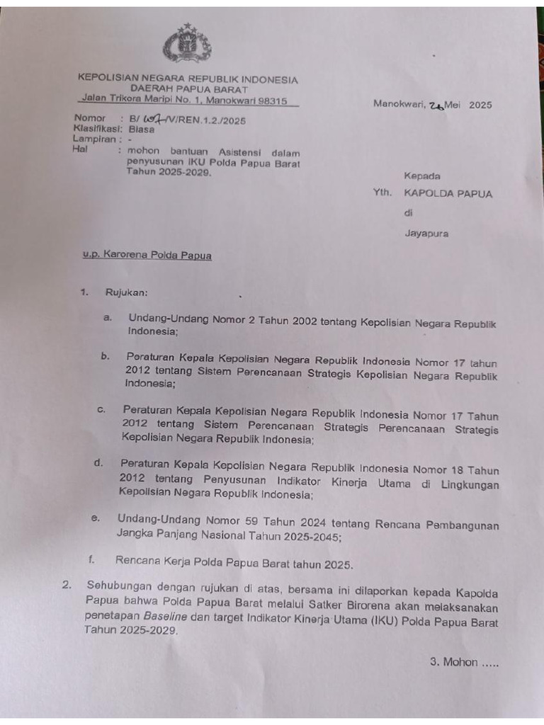 Surat MHN Asistensi | PDF