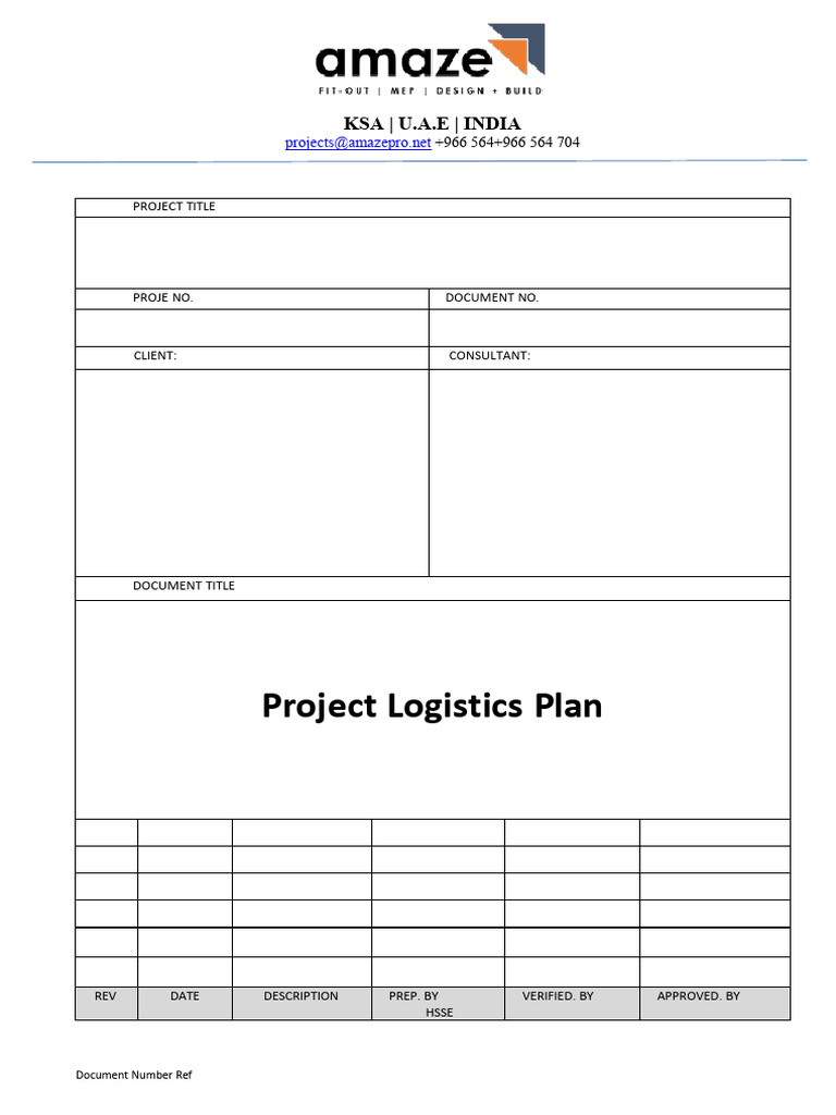 Project Logistic Plan Facing Sheet | PDF | Logistics | Concrete