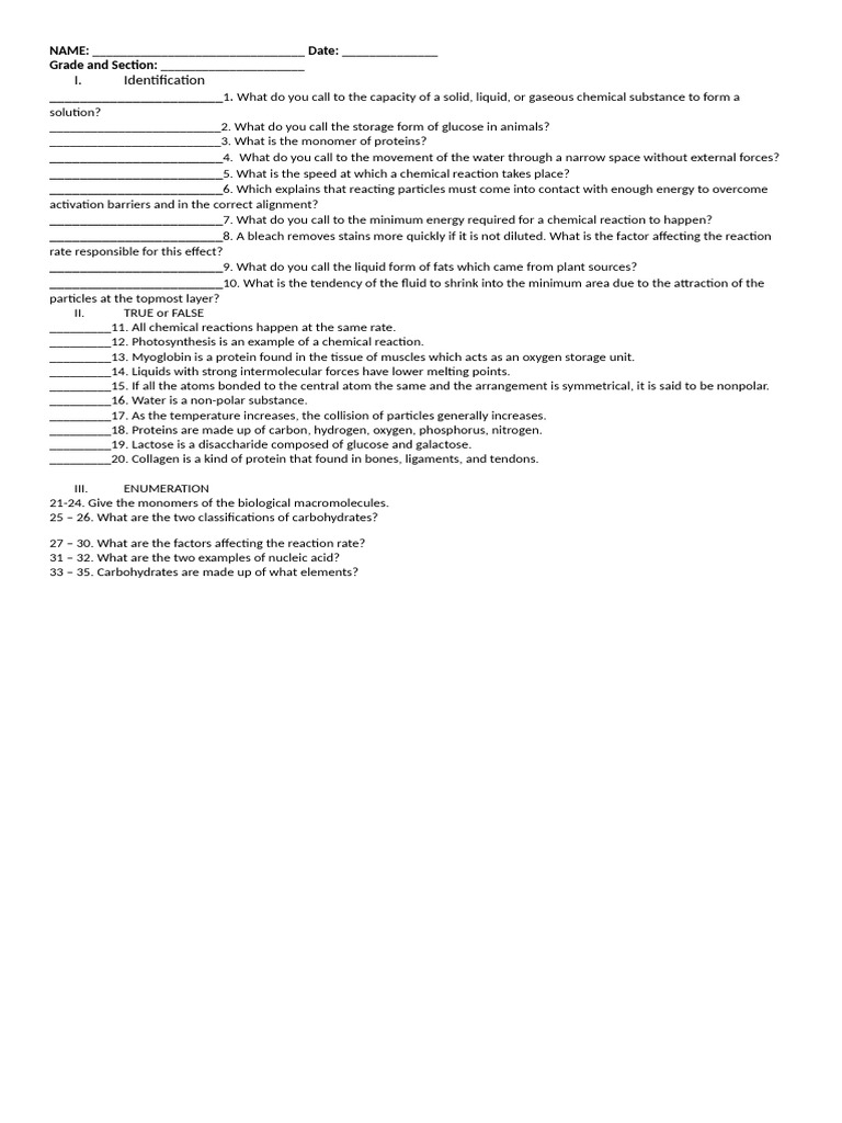 Physical Science Quiz | PDF