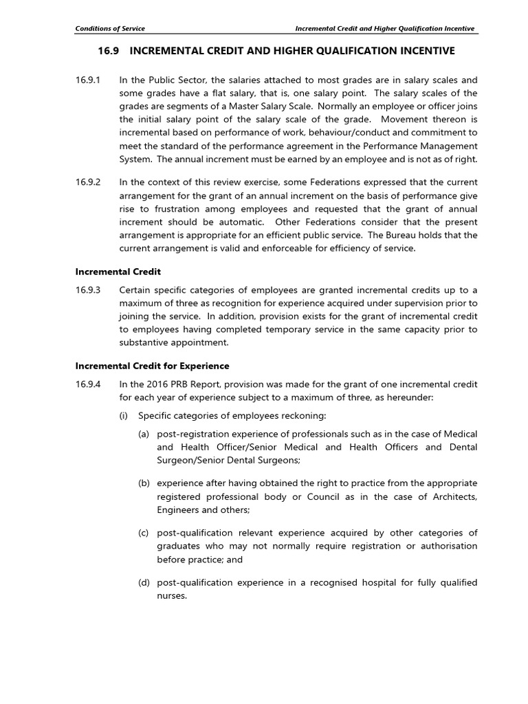 Incremental Credit Guidelines for Public Sector | PDF | Salary ...