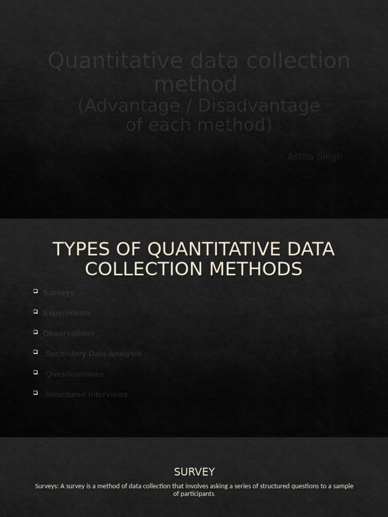 Quantitative Data Collection Methods | PDF | Survey Methodology | Data