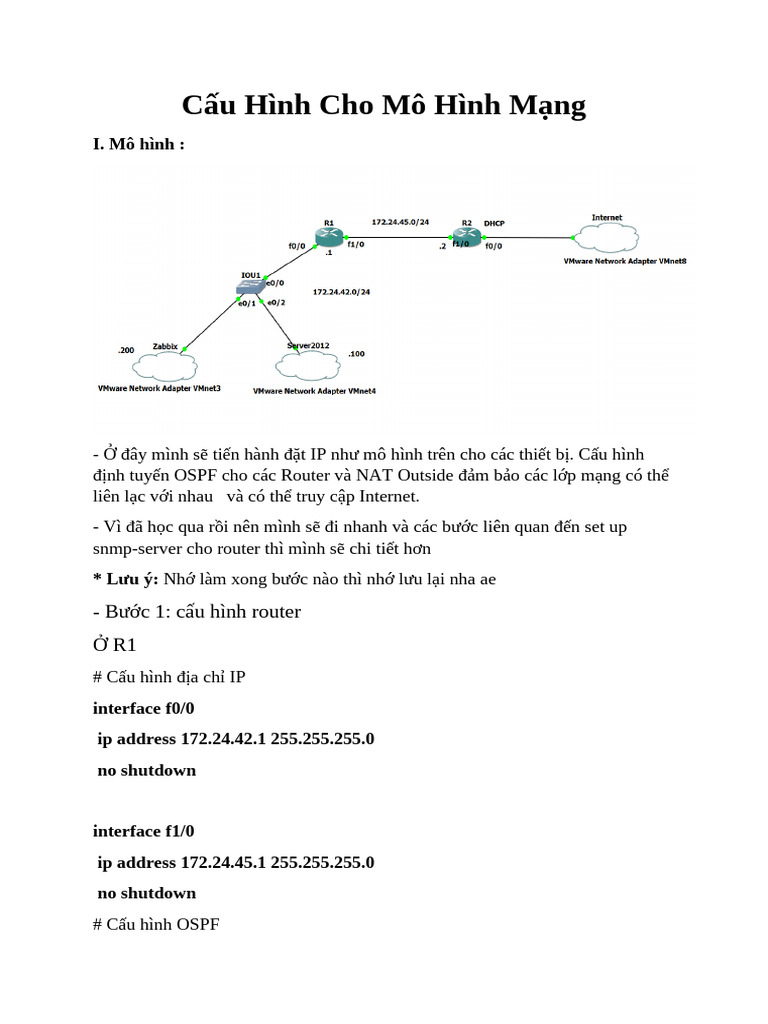 Cấu Hình Router Giám Sát Zabbix | PDF