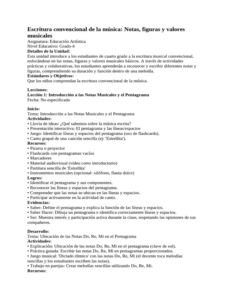 Escritura Musical: Notas y Figuras Básicas | PDF | Notación musical | Ritmo