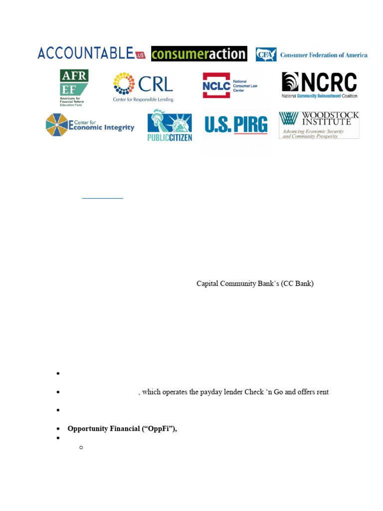 Utah CC Bank CRA Comment 3.30.23 | PDF | Loans | Finance & Money Management