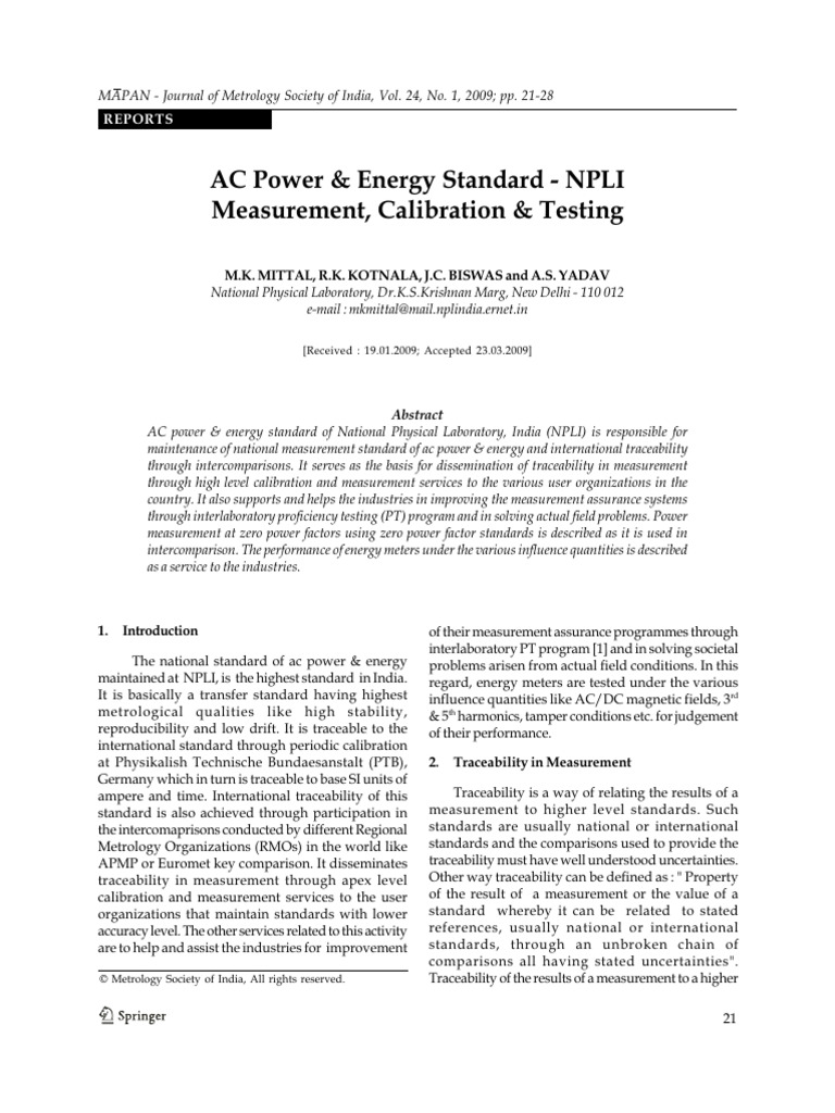 AC Power and Energy Standard NPLI | PDF | Ac Power | Inductor