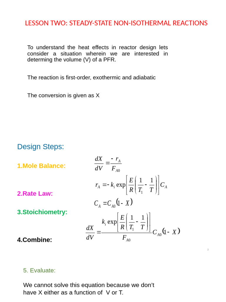 Adiabatic Reactor Design Principles | PDF | Chemical Reactor | Heat