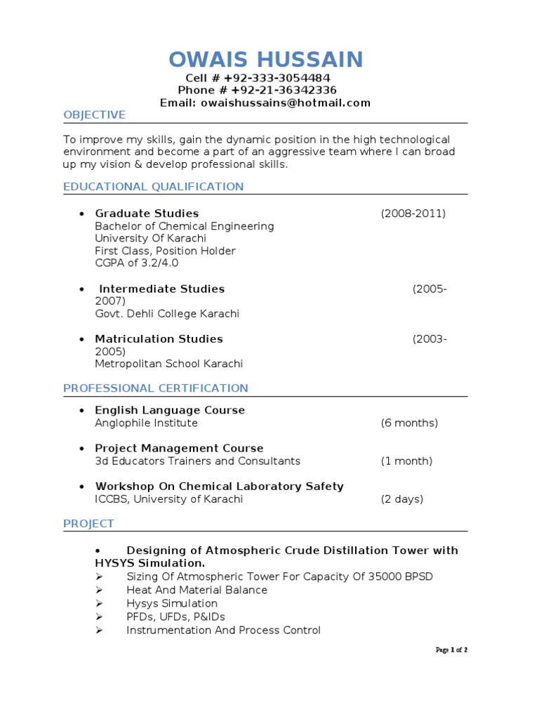 Owais Resume | PDF