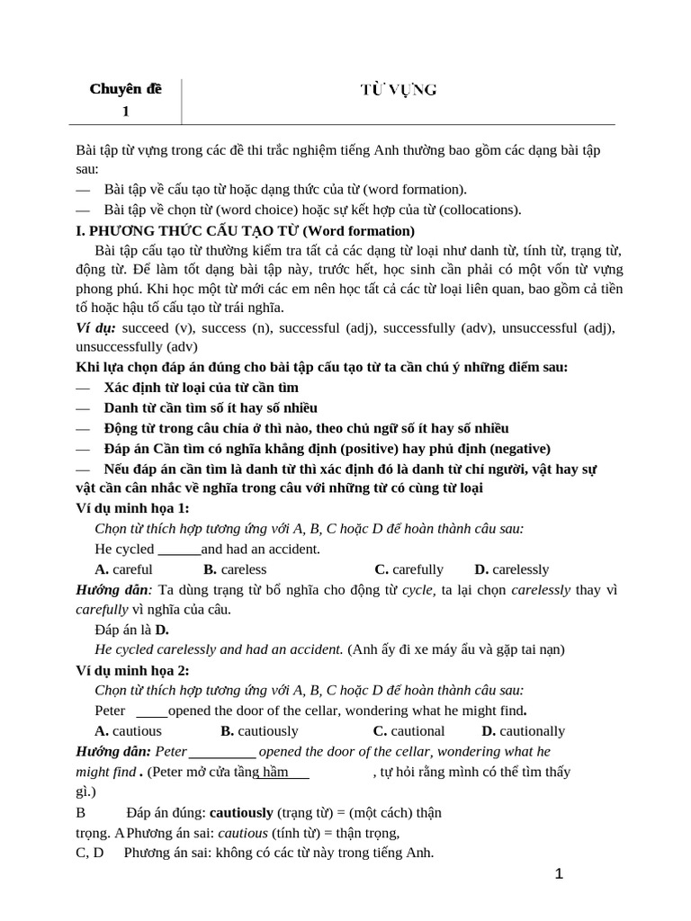 Tổng Ôn Tập Ngữ Pháp THPT Môn Tiếng Anh - THCS Nguyễn Thượng -- Lưu Hoằng Trí -- 1, 1, 2019 ...